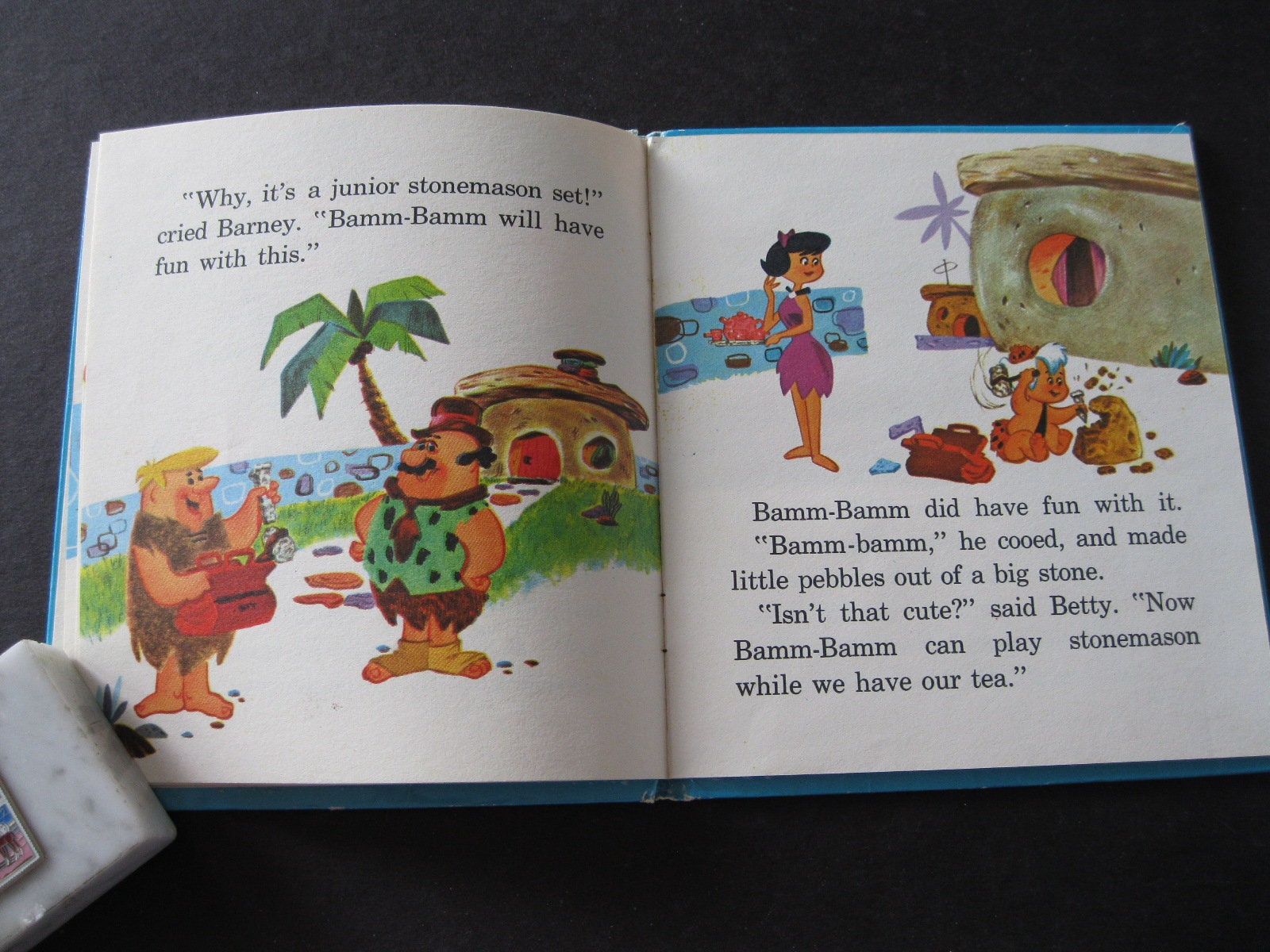 Rubbles And Bamm Bamm Problem Present Vtg Hanna Barbera Flinstones