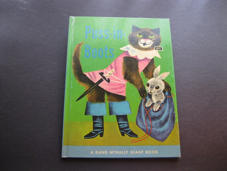 Puss-in-boots Vintage Rand Mcnally GIANT Book 9x12 1965 Hb Bernice ...