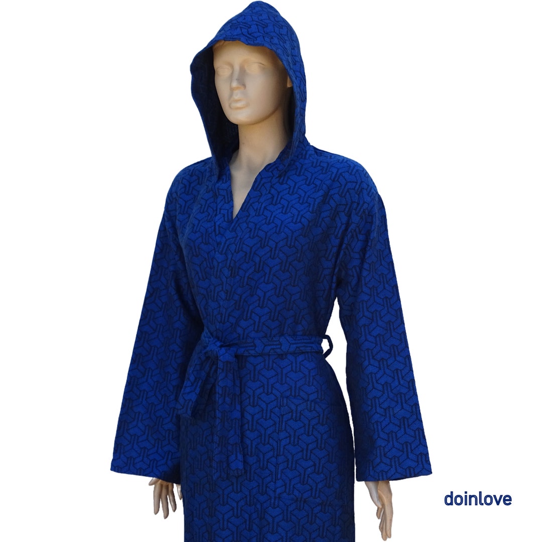 Saxe Blue and Black Colour Jacquard Turkish Soft Cotton Ligthweight ...