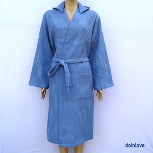 Personizable Waffle Patterned Super Soft Cotton Navy Blue Colour Hooded ...