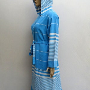 Turkish Soft Cotton Turquoise Blue Lightweight Hooded | Etsy