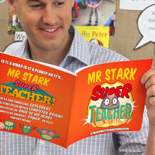 Personalised Super Teacher Book End of Term Teacher Gift - Etsy