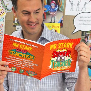 Personalised Super Teacher Book End of Term Teacher Gift - Etsy