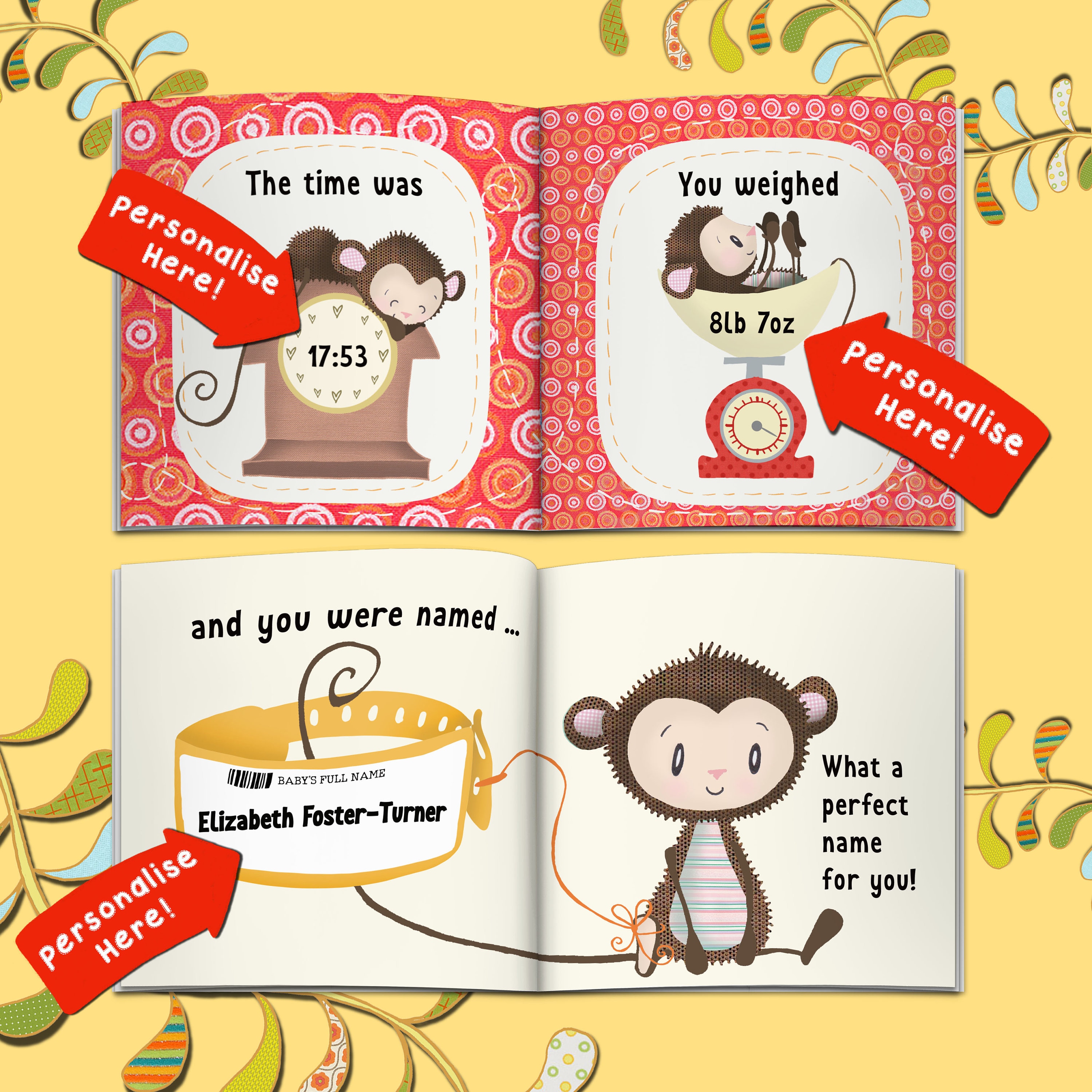 the-day-you-were-born-personalised-new-baby-book-new-baby-etsy