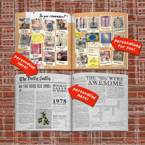 Personalised 40th Birthday Memory Lane Book UK Edition, Milestone ...