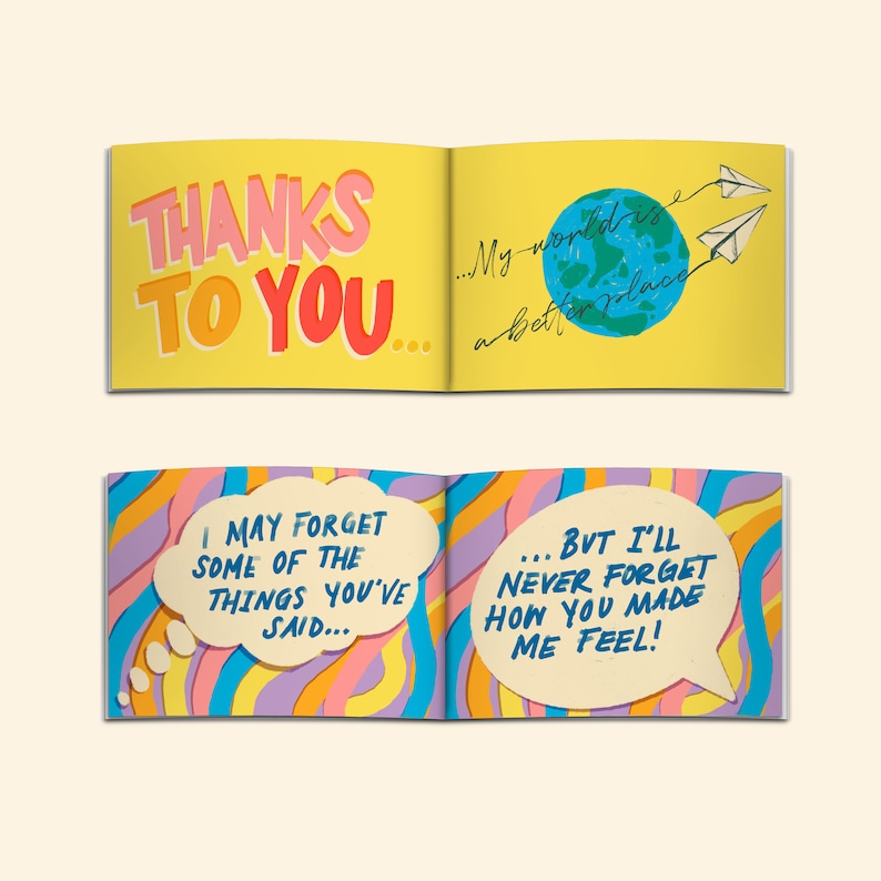 Personalised Thank You Teacher Mini Book Teacher Teaching - Etsy UK