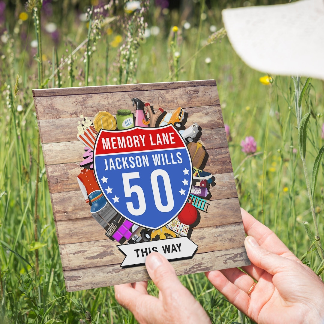 Personalized 50th Birthday Memory Lane Book USA Edition, Milestone ...