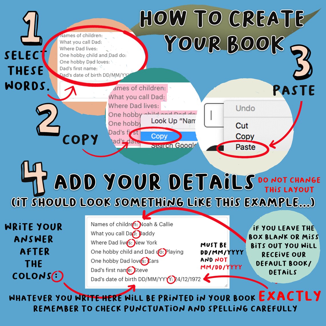 Personalised Dad Book for Father's Father's Day - Etsy Canada