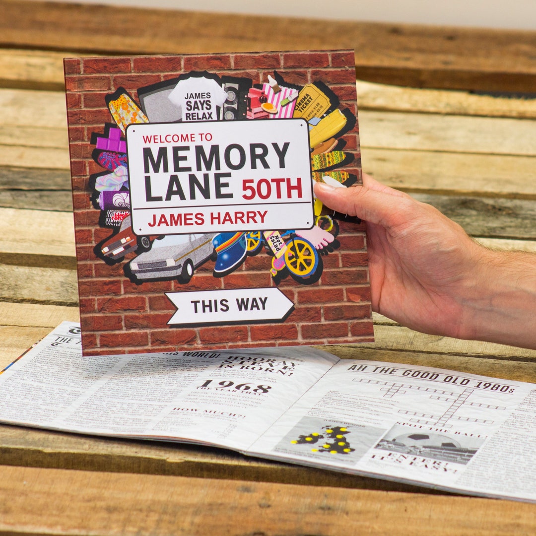 Personalised 50th Birthday Book Memory Lane Birthday Gift Personalized 50th Birthday Gift Milestone Birthday Fact Book Gift Happy 50 Etsy