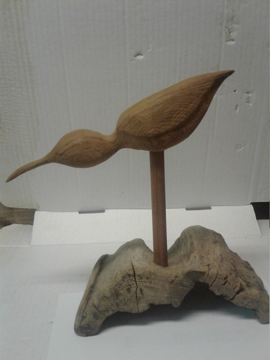 Hand Carved Shorebird on Driftwood Woodcarving Carved Bird - Etsy