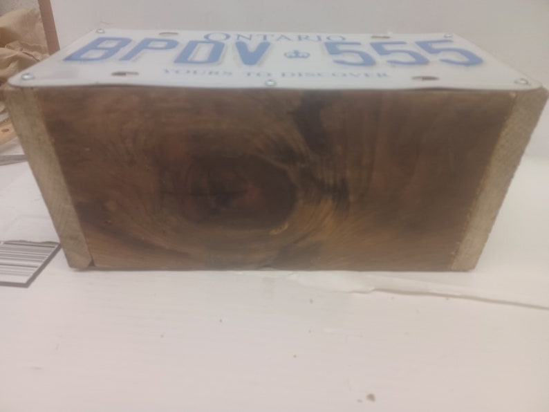 License Plate Box With Leather Handles - Etsy