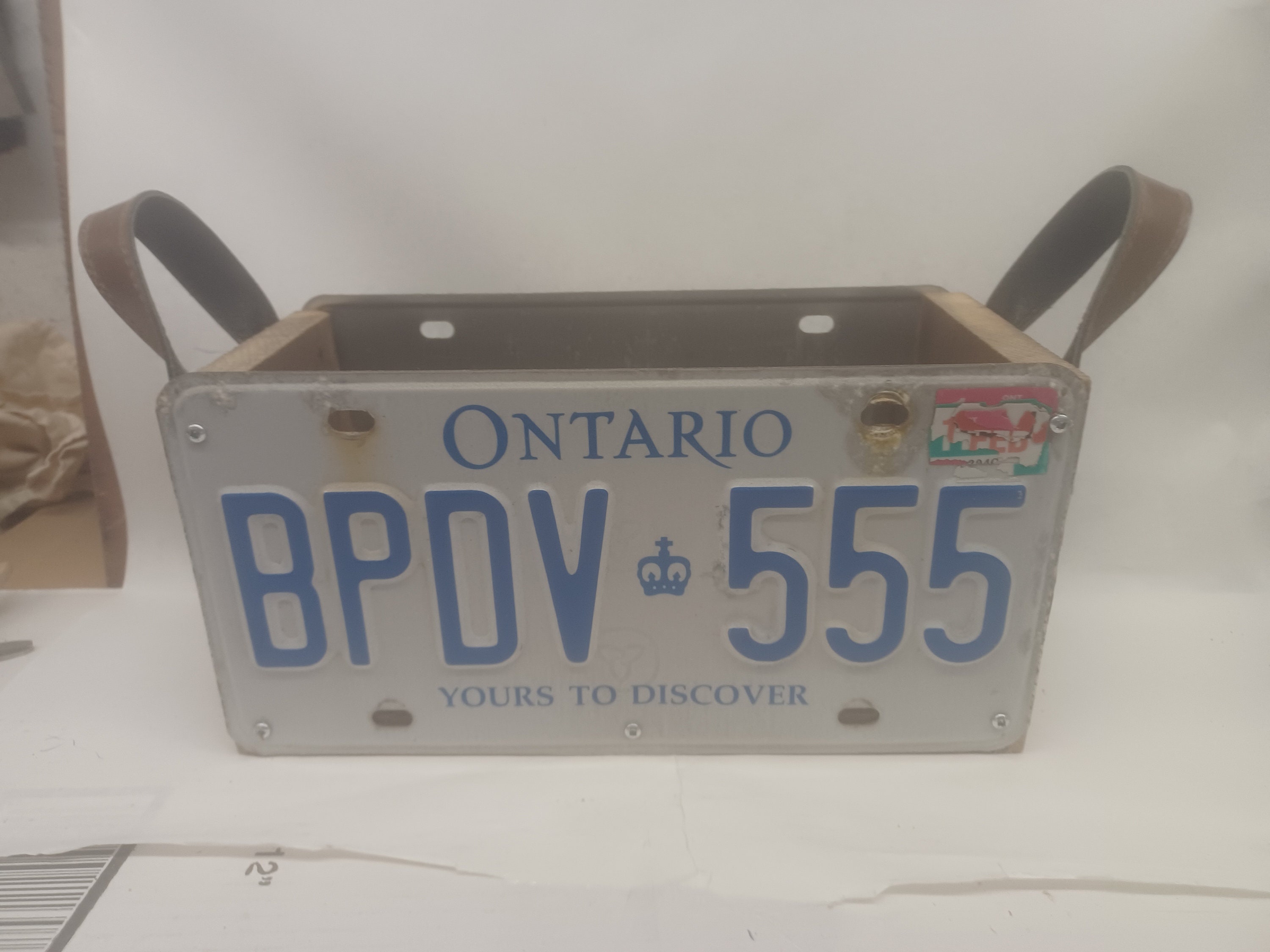 License Plate Box With Leather Handles - Etsy