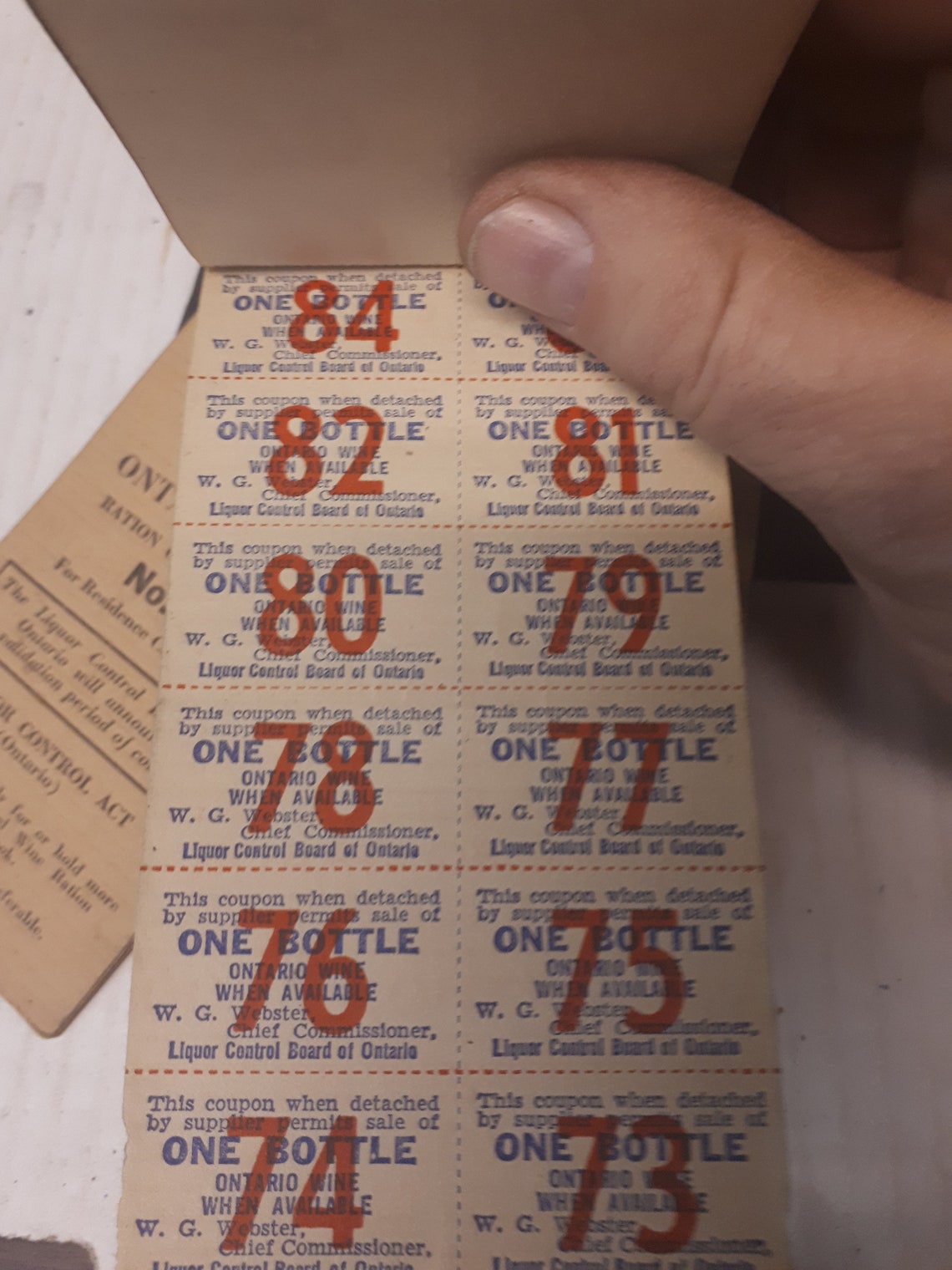 1946 Wine and Beer Ration Booklets Liquor Control Act of | Etsy