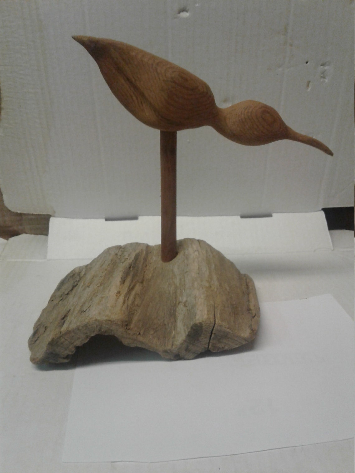 Hand Carved Shorebird on Driftwood Woodcarving Carved Bird - Etsy