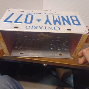 License Plate Box With Leather Handles - Etsy