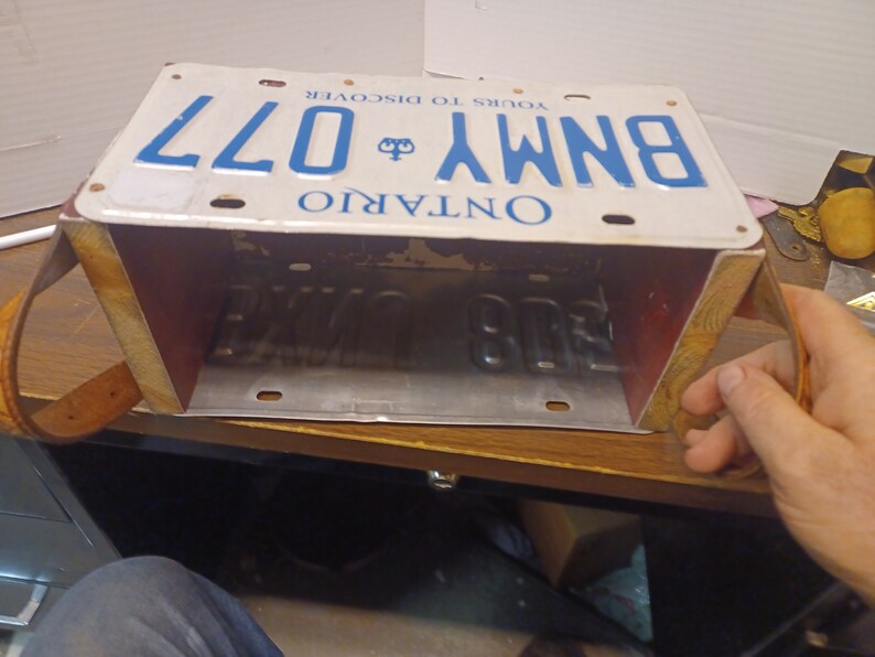 License Plate Box With Leather Handles - Etsy