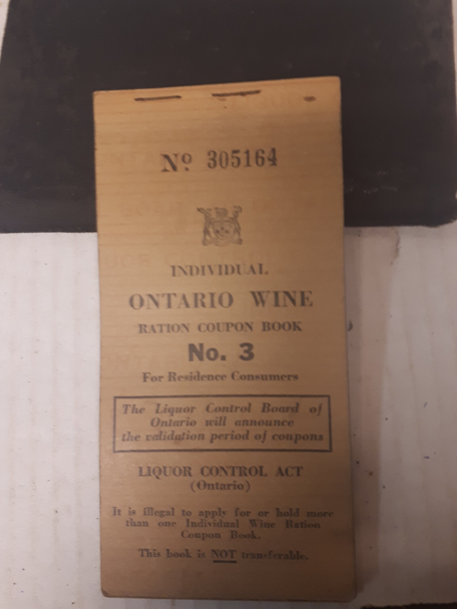 1946 Wine and Beer Ration Booklets Liquor Control Act of - Etsy