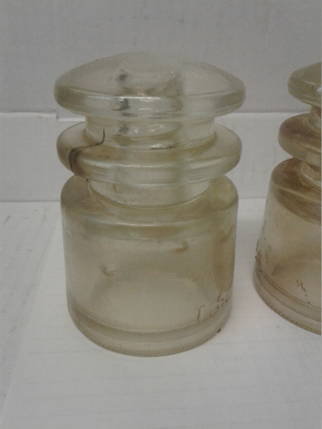 Hemingray 2-56 Glass Insulators, Railway Glass Insulators, Telegraph ...