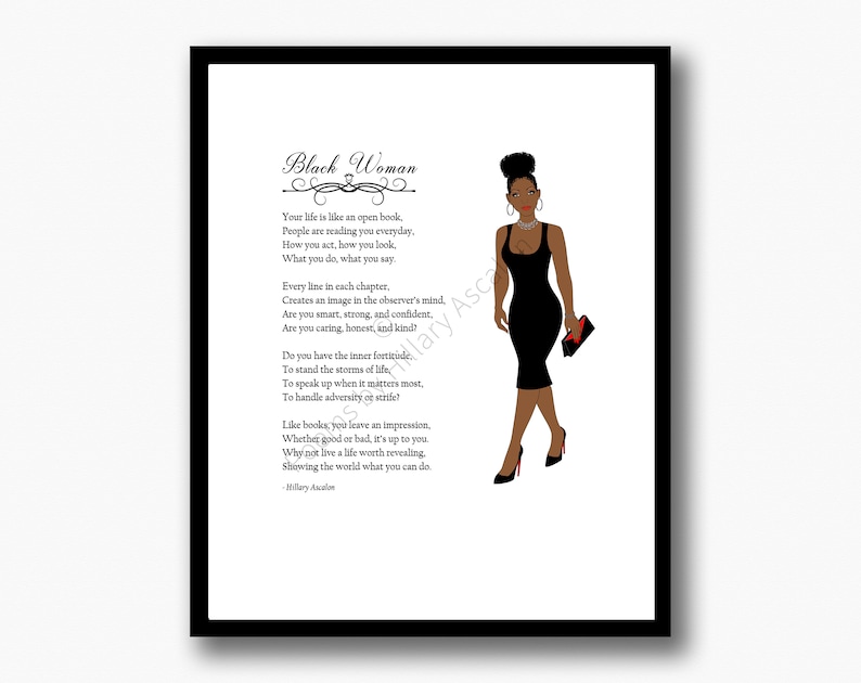 BLACK WOMAN Inspirational Poem African American Birthday | Etsy
