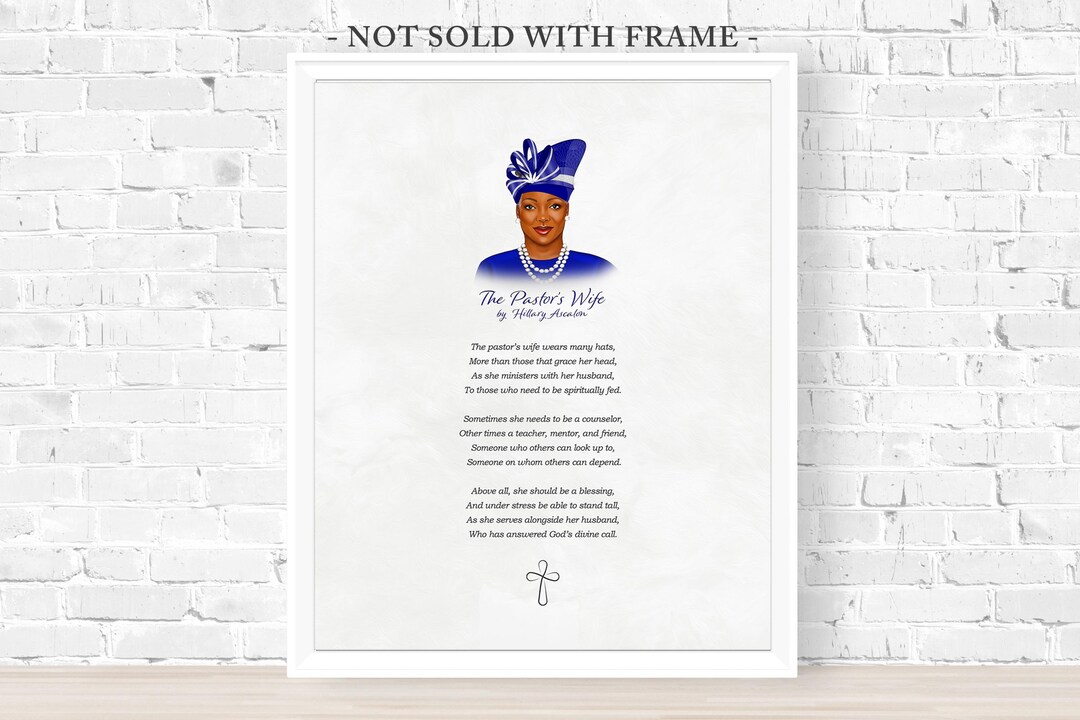 The Pastor's Wife Poem Print, African American First Lady Gift (8x10 ...