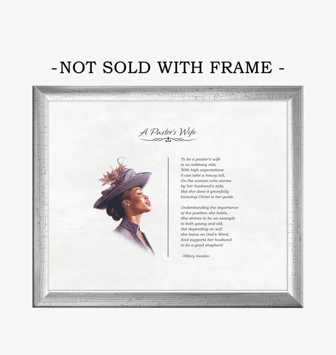 African American First Lady Poem Print, Pastor's Wife Gift (unframed ...