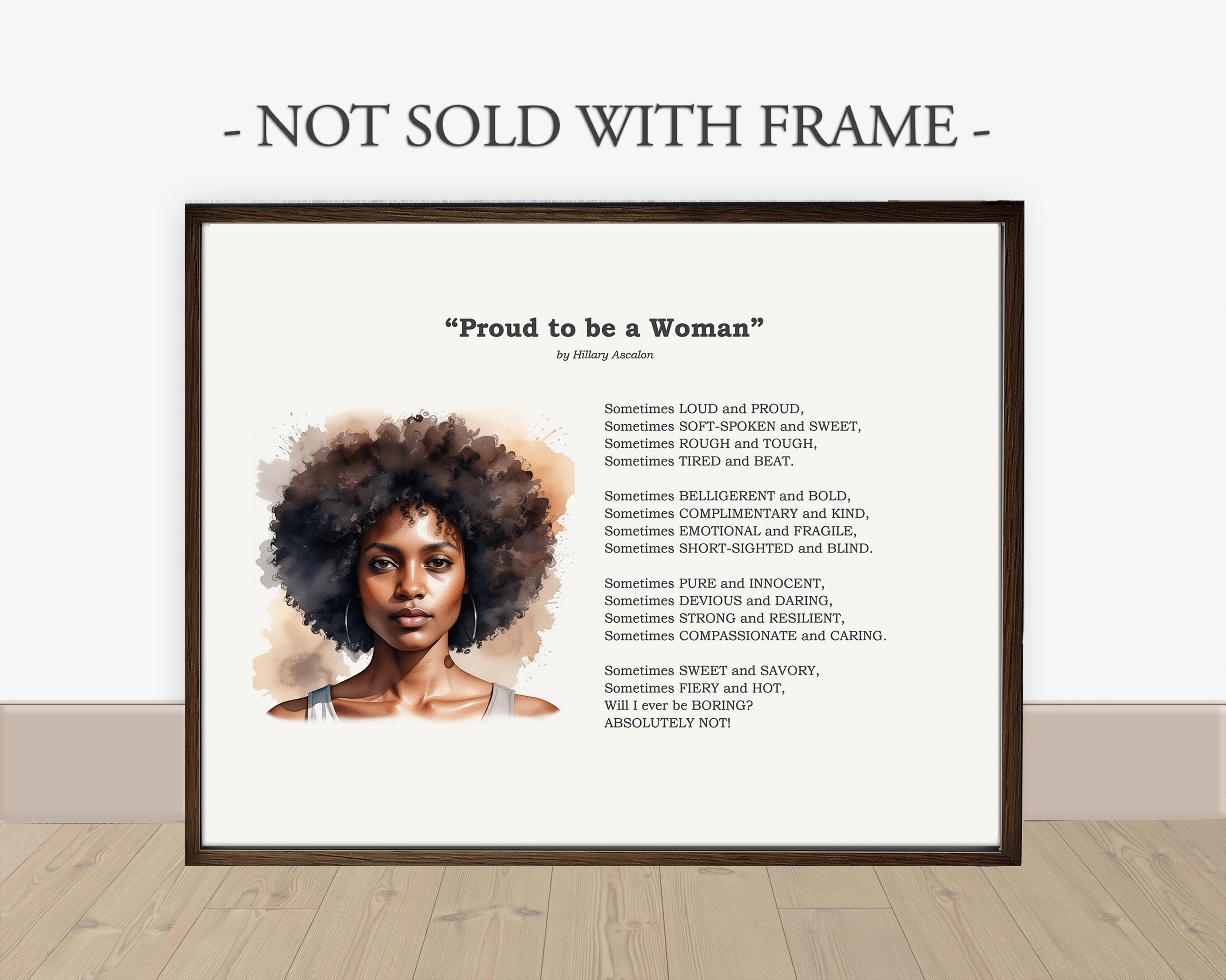 BLACK WOMAN, African American, Inspirational Original Poem "proud to Be ...