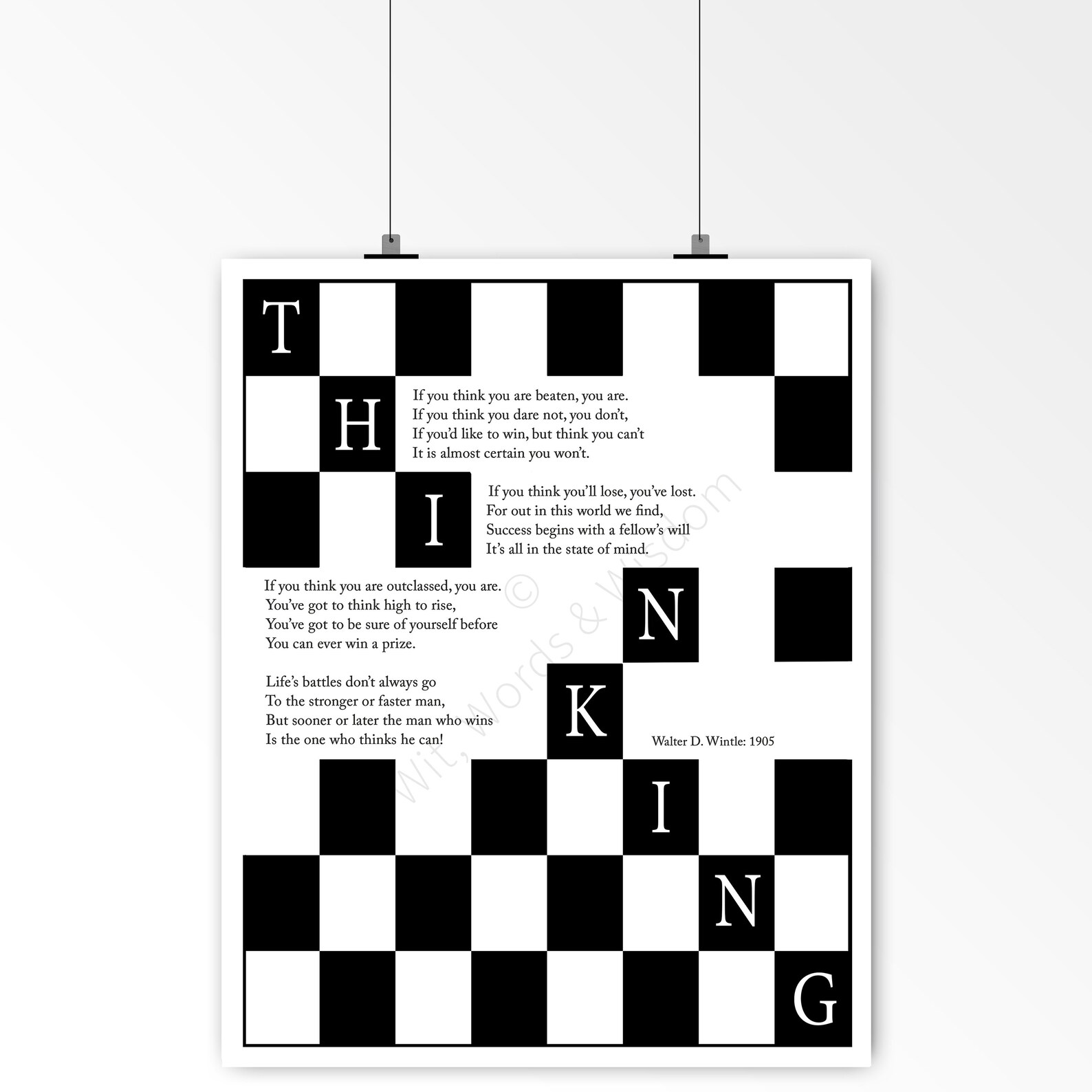 THINKING POEM The Man who Thinks He Can | Etsy