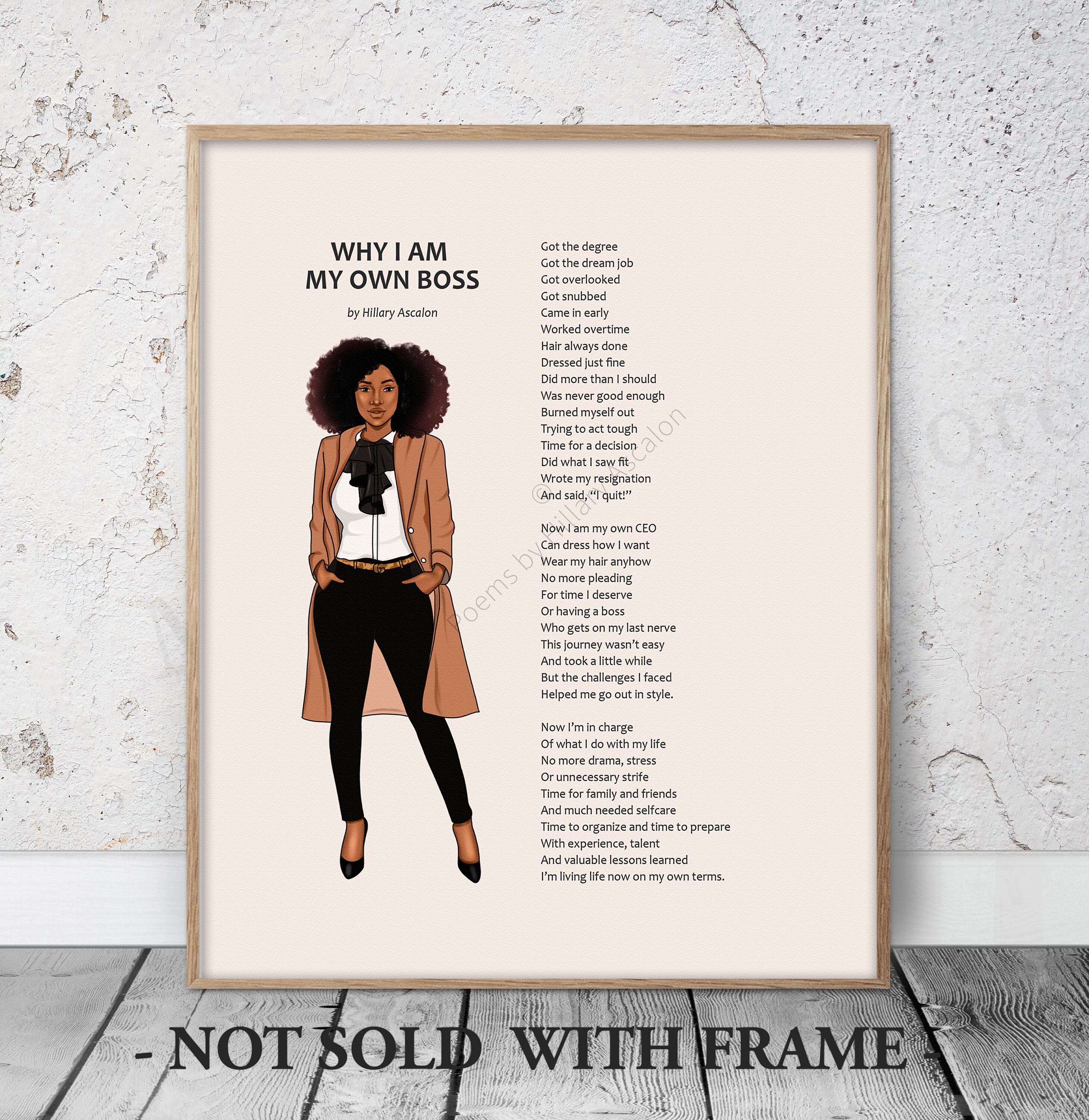 BOSS LADY, Black Business Woman, Entrepreneur, Office Art Print ...