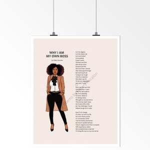 BOSS LADY, Black Business Woman, Entrepreneur, Office Art Print ...