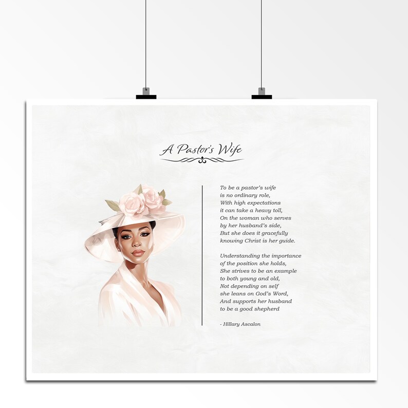 PASTOR MINISTER'S WIFE, African American First Lady, Original Poem a ...