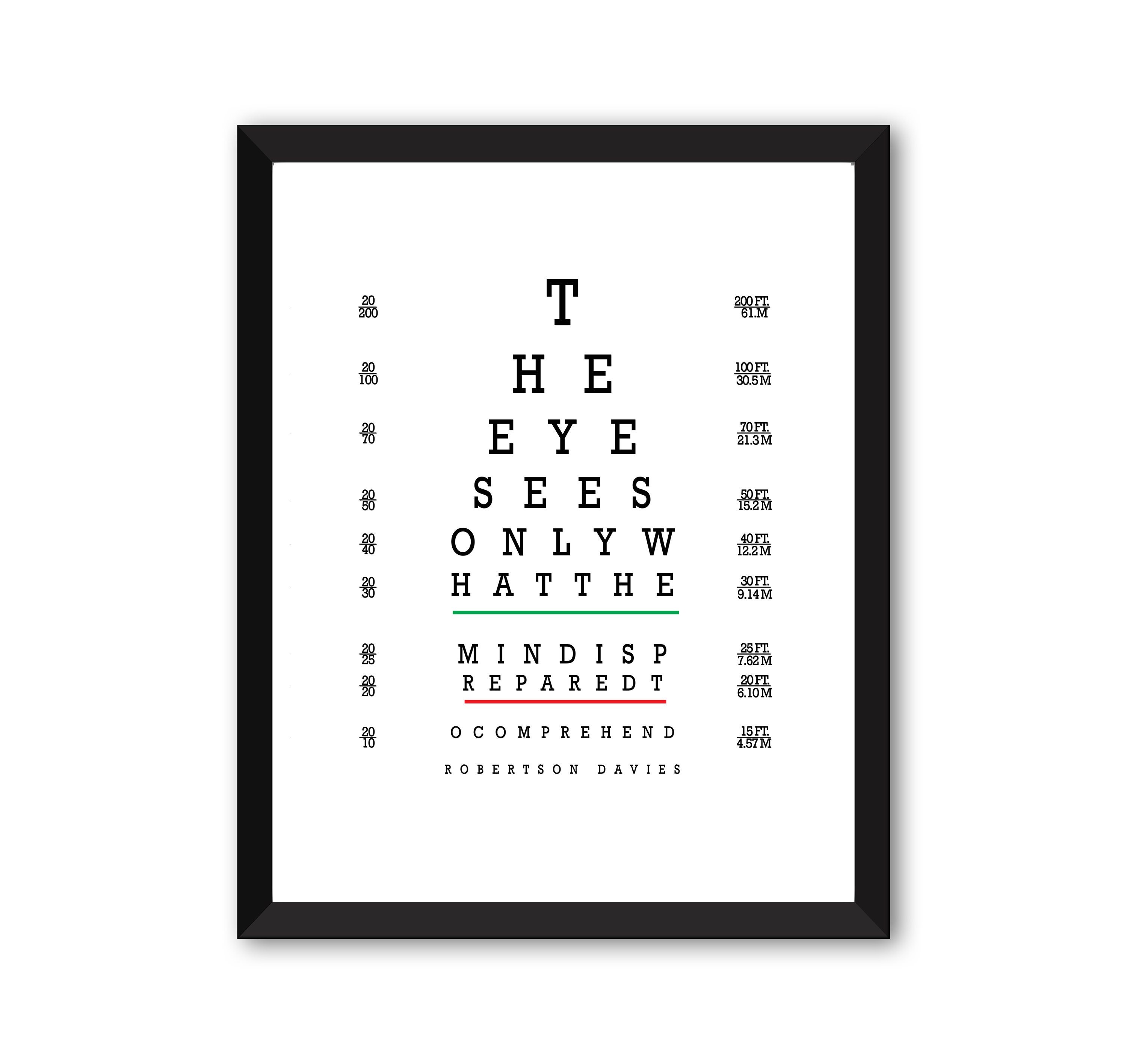 EYE CHART, Robertson Davies Quote, Ophthalmologist Office Décor ...