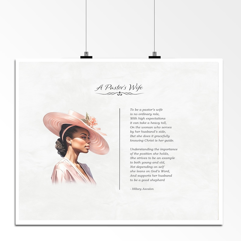 African American First Lady Poem Print, Pastor's Wife Gift (unframed ...
