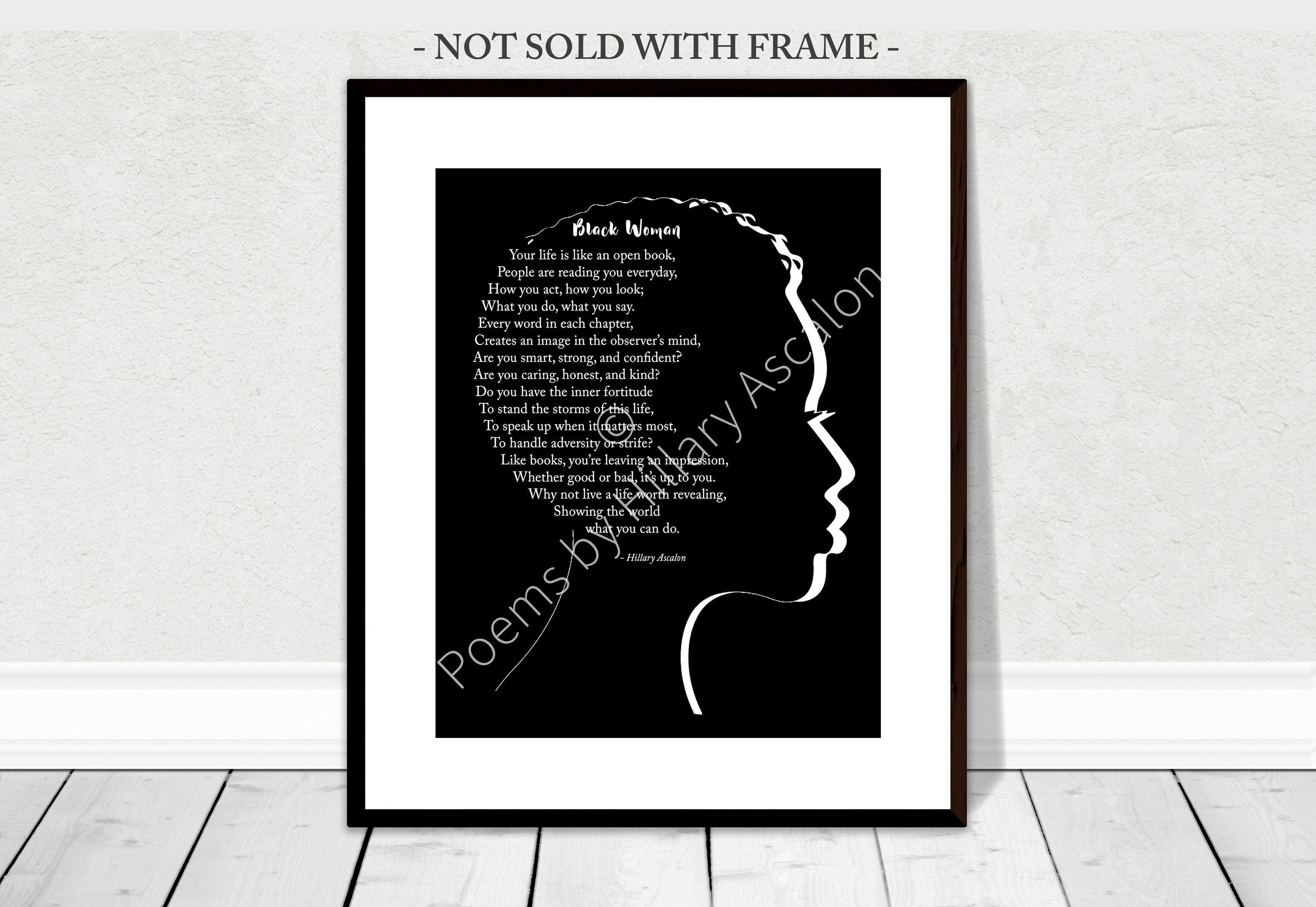 BLACK WOMAN POEM, African-american Woman Friend Gift, Feminist ...