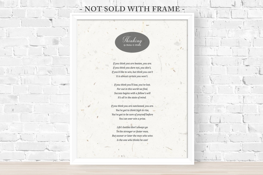 THINKING POEM the Victor Poem Graduation Entrepreneur Gift - Etsy