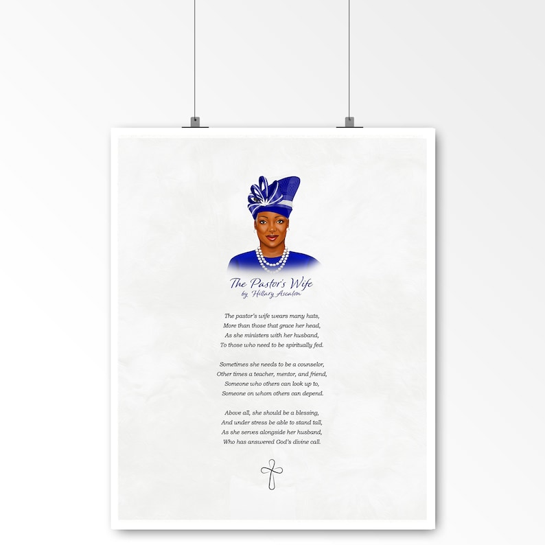 The Pastor's Wife Poem Print, African American First Lady Gift (8x10 ...