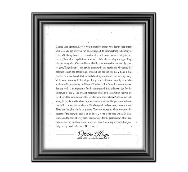 VICTOR HUGO COLLECTION of Inspirational Quotes, Book and Literature ...