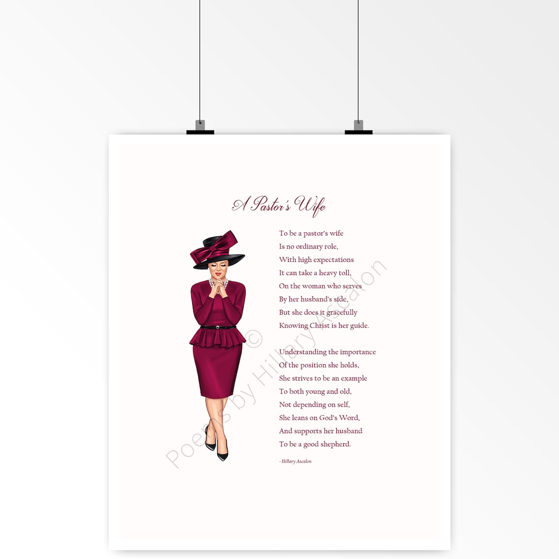 Pastor Ministers Wife First Lady Appreciation Christian Prints