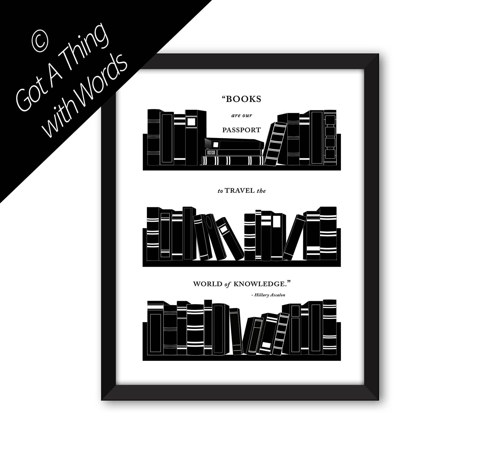 BOOK ART PRINT 11 x 14 Book Lovers Gift Idea | Etsy