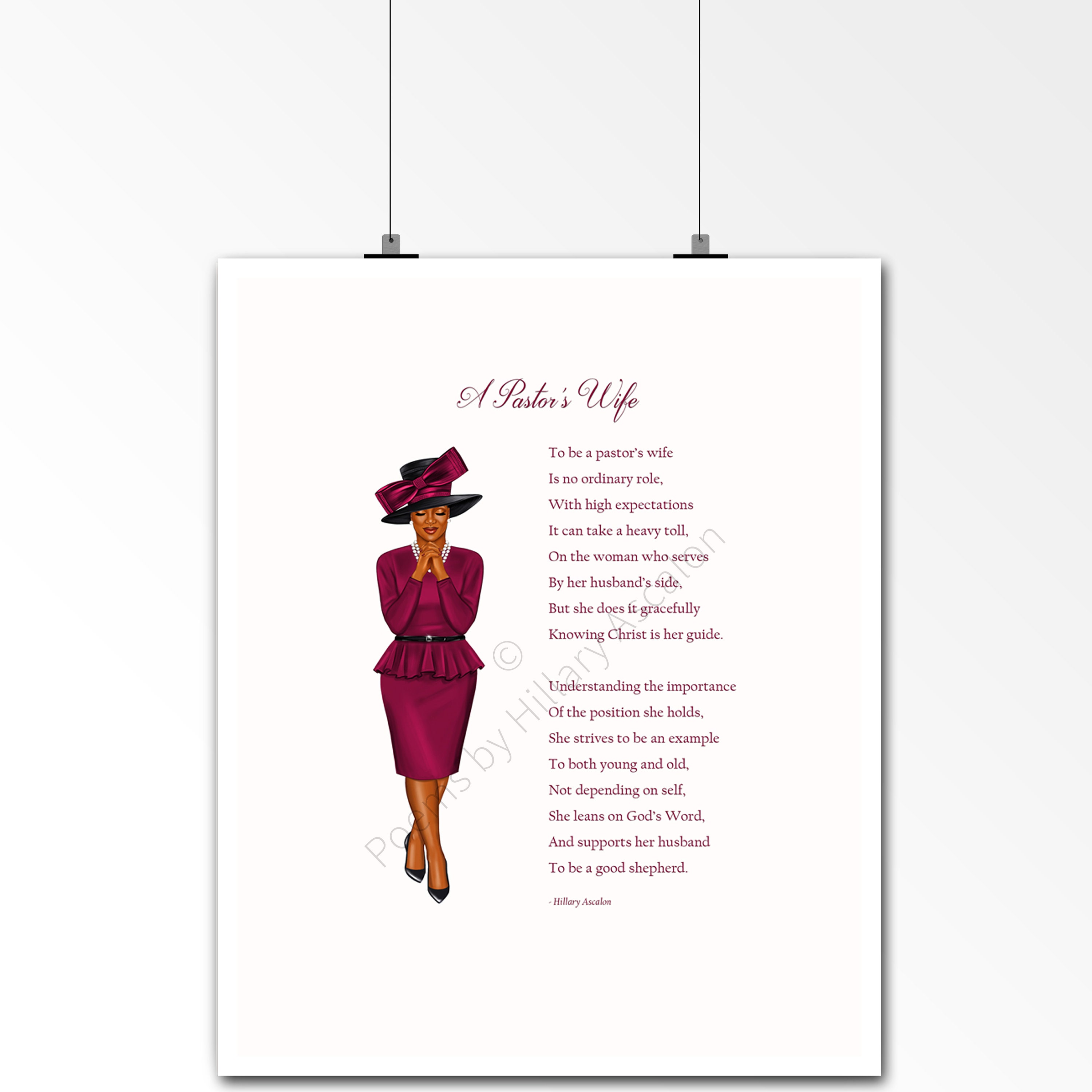 African-american First Lady Poem, Pastor's Wife Gift, 8x10 Print ...
