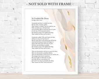 Edgar Albert Guest It Couldn't Be Done Poem Art Print - Etsy