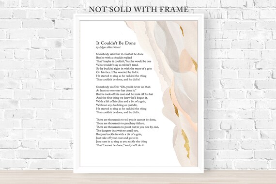 EDGAR ALBERT GUEST It Couldn't Be Done New Job | Etsy