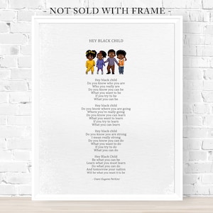 HEY BLACK CHILD, Black African-american Inspirational Poem for Children ...