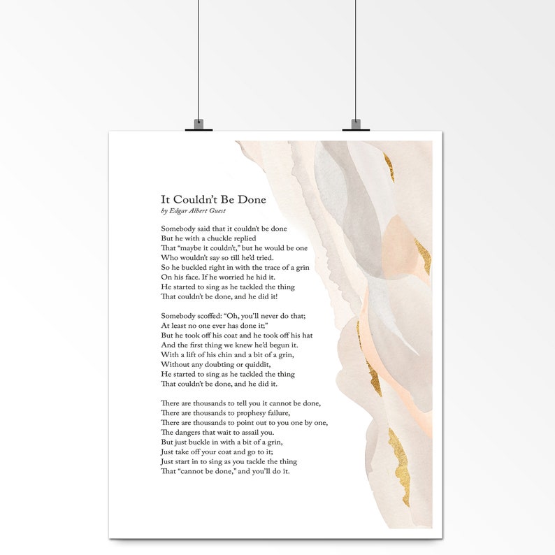 EDGAR ALBERT GUEST, It Couldn't Be Done, New Job, Graduation Gift ...