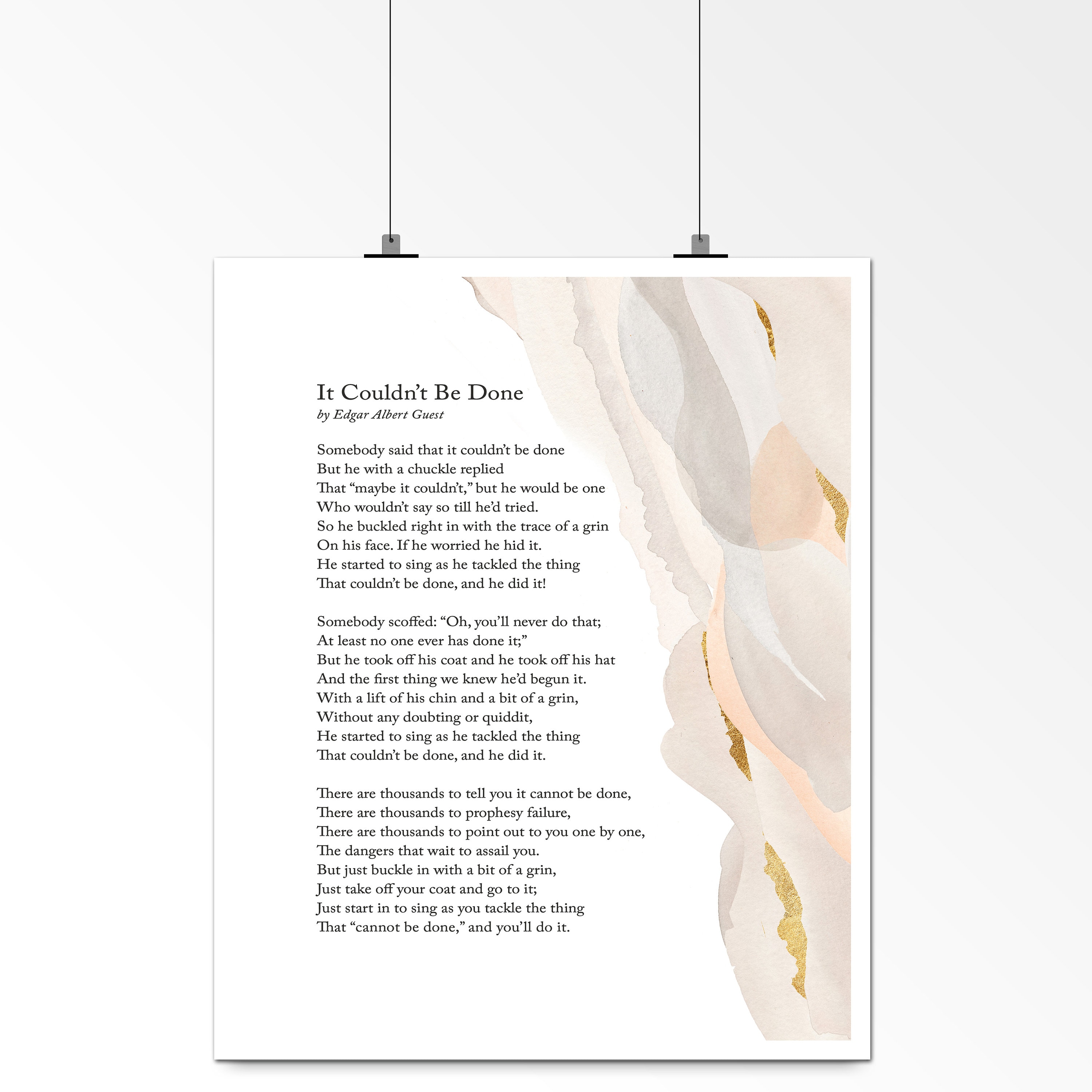 EDGAR ALBERT GUEST, It Couldn't Be Done, New Job, Graduation Gift ...