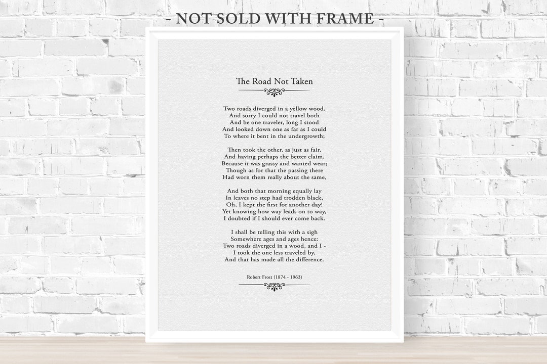 Robert Frost Poem Print, "the Road Not Taken" (8x10 Unframed) - Etsy