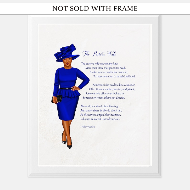 African American First Lady Poem Print, Pastor's Wife Gift (5x7 & 8x10 ...