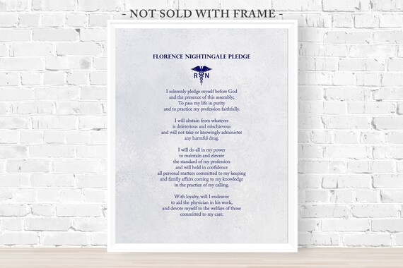 NURSE'S PLEDGE Nursing Student Graduate Gift Florence - Etsy