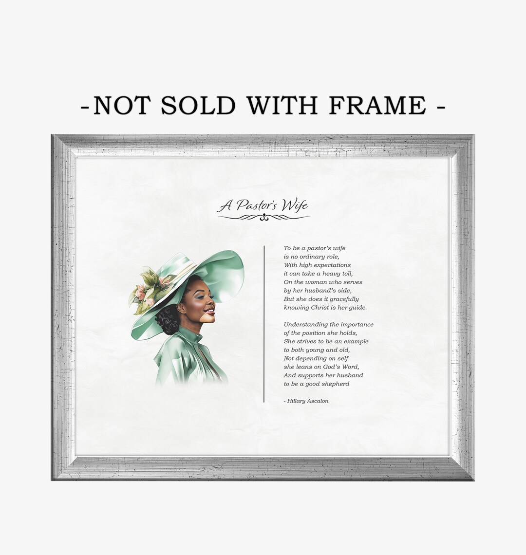 PASTOR MINISTER CLERGY Wife, African American First Lady, Original Poem ...
