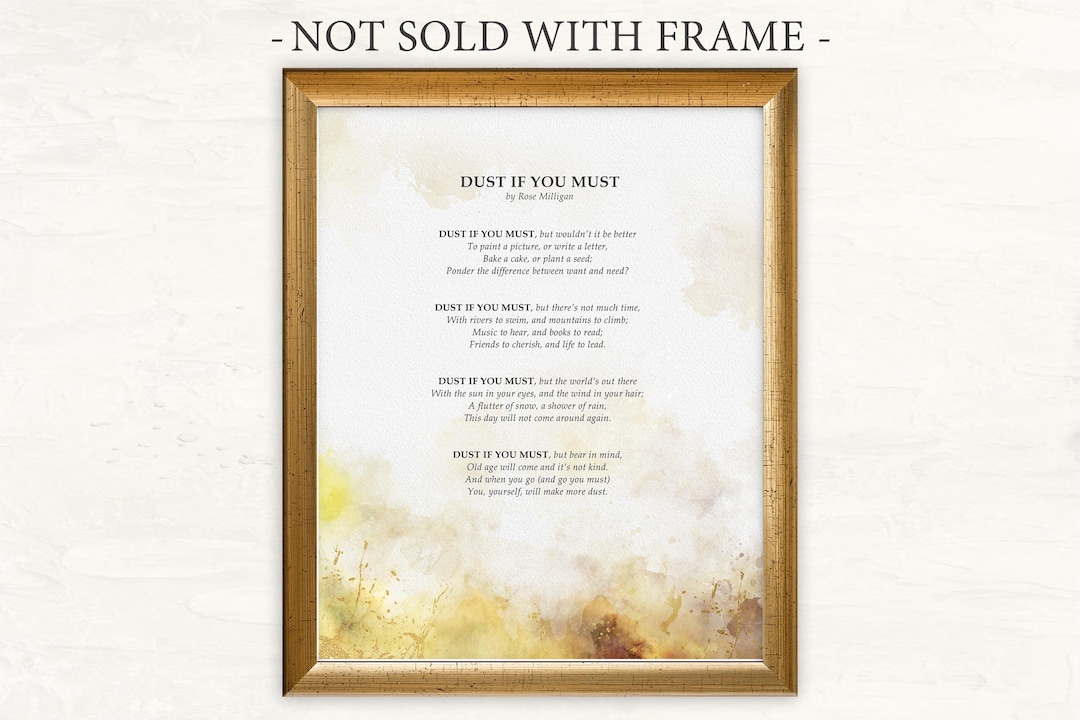 DUST If YOU MUST Inspirational Poem, Christian, Religious, Ruth ...