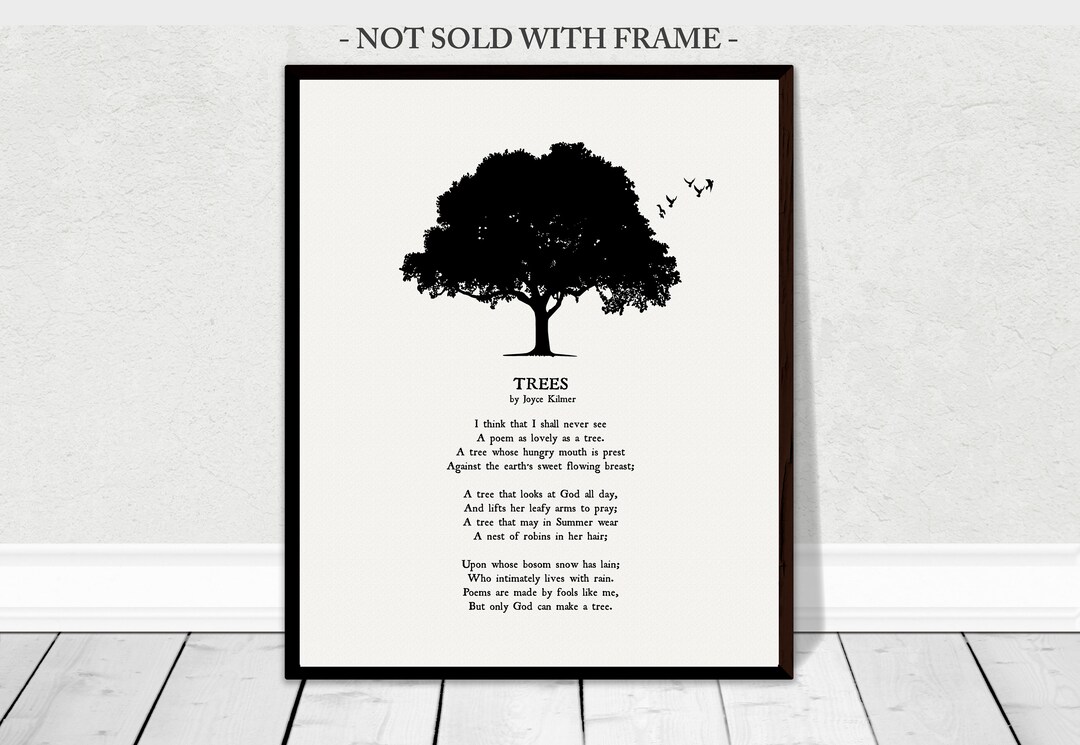 Joyce Kilmer "trees" Poem Print, Nature Lover Gift, Giclee Art ...